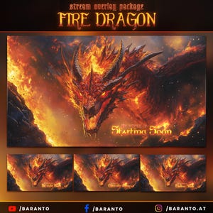 Animated Fire Dragon Overlay Twitch Package | Instant Download / Ready ...