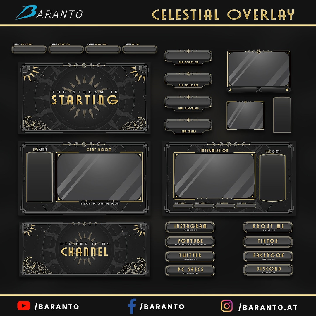 Animated Celestial Overlay Twitch Package Instant Download / Ready to ...