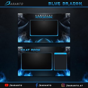 Animated Blue Dragon Overlay Twitch Package | Instant Download / Ready ...