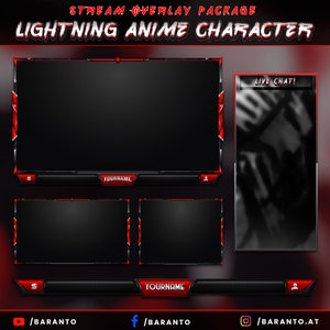 Animated Anime Lightning Blasts Twitch Overlay Package | Custom Names ...