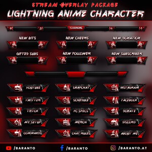Animated Anime Lightning Blasts Twitch Overlay Package | Custom Names ...