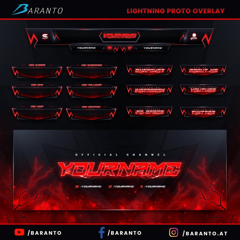 Animated Lightning Proto Overlay Twitch Package Custom Names - Etsy