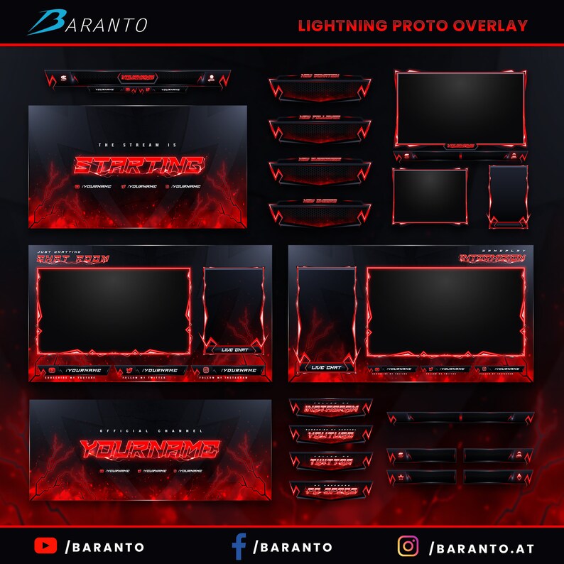Animated Lightning Proto Overlay Twitch Package Custom Names - Etsy