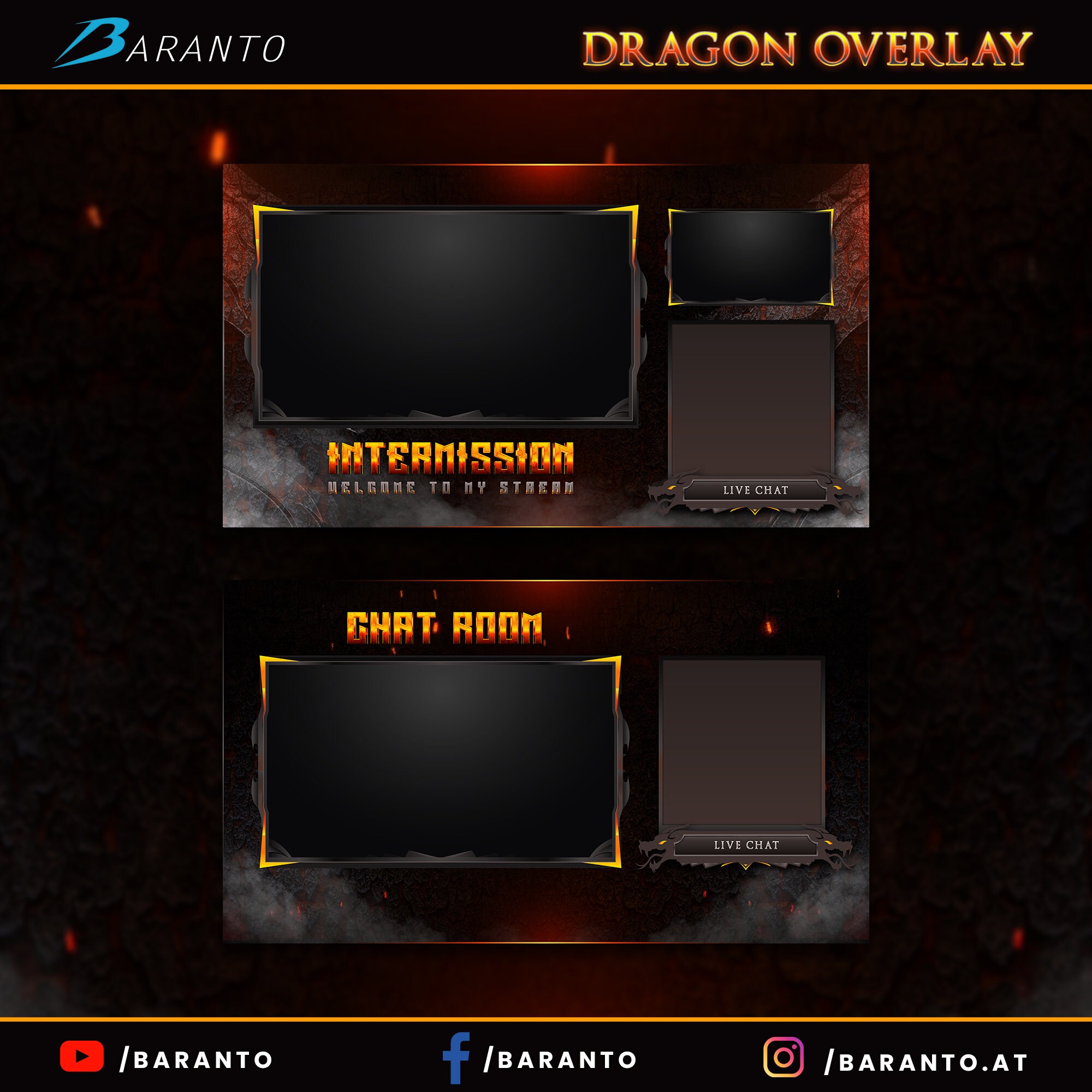 Animated Dragon Overlay Twitch Package | Instant Download / Ready to ...