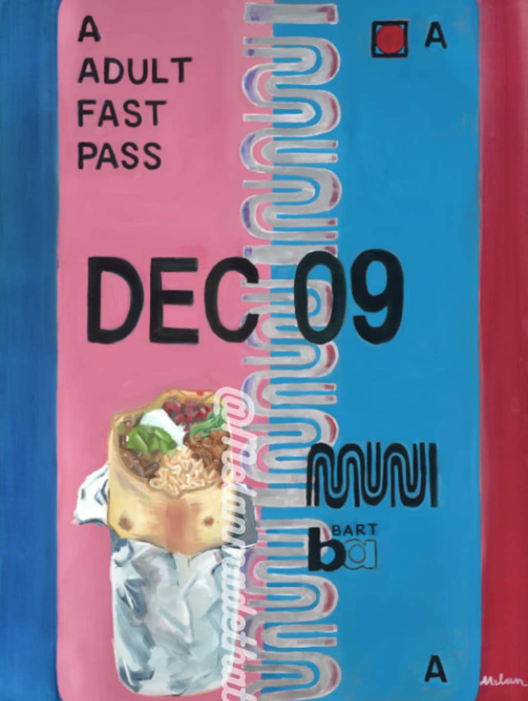 Muni Fast Pass: Burrito--original Canvas - Etsy