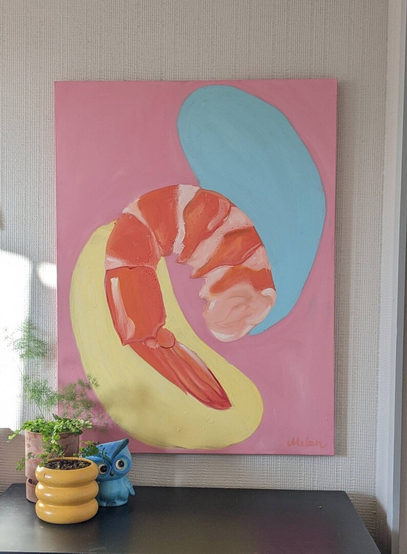 Shrimp Original Canvas - Etsy