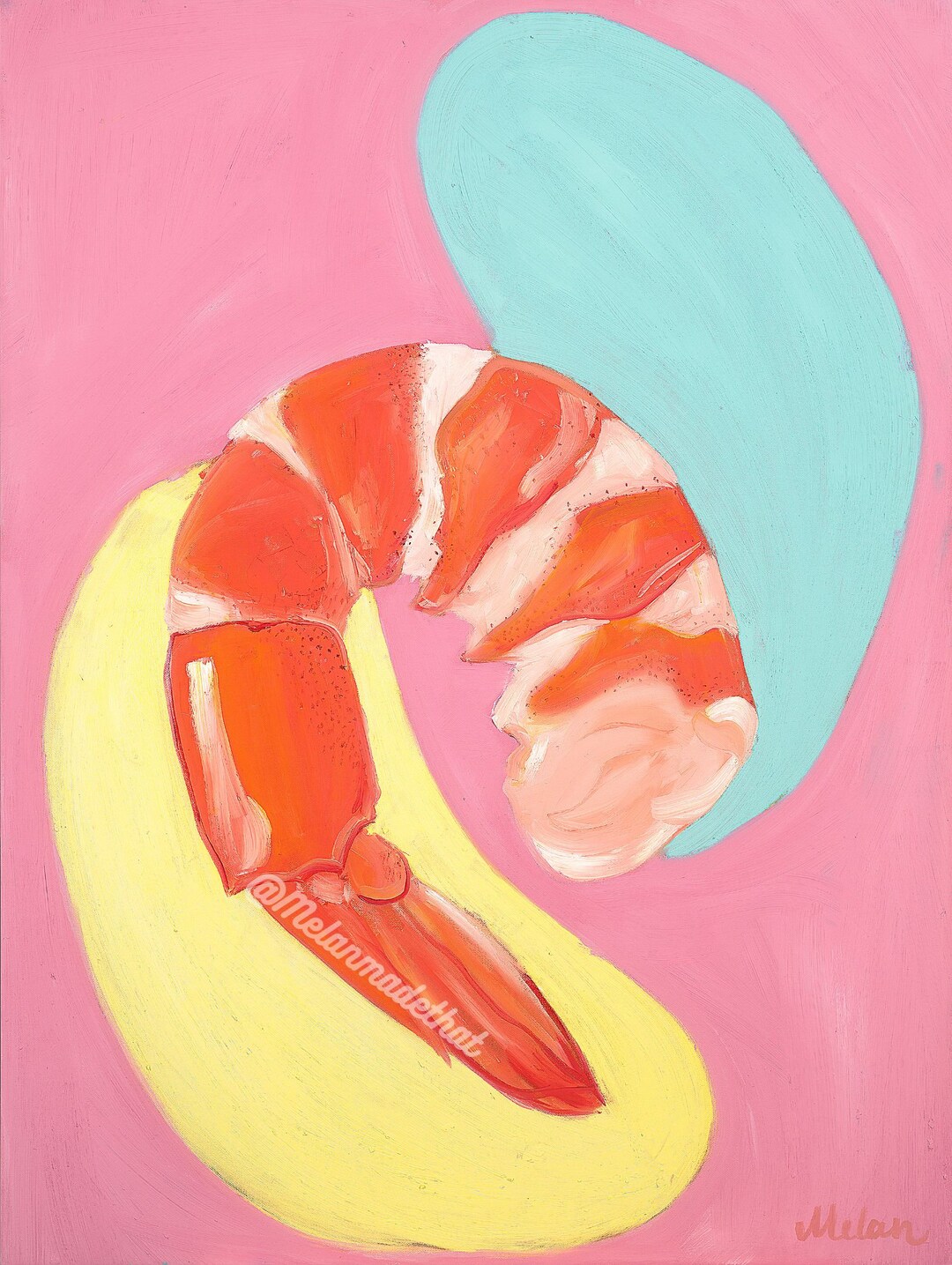 Shrimp Original Canvas - Etsy