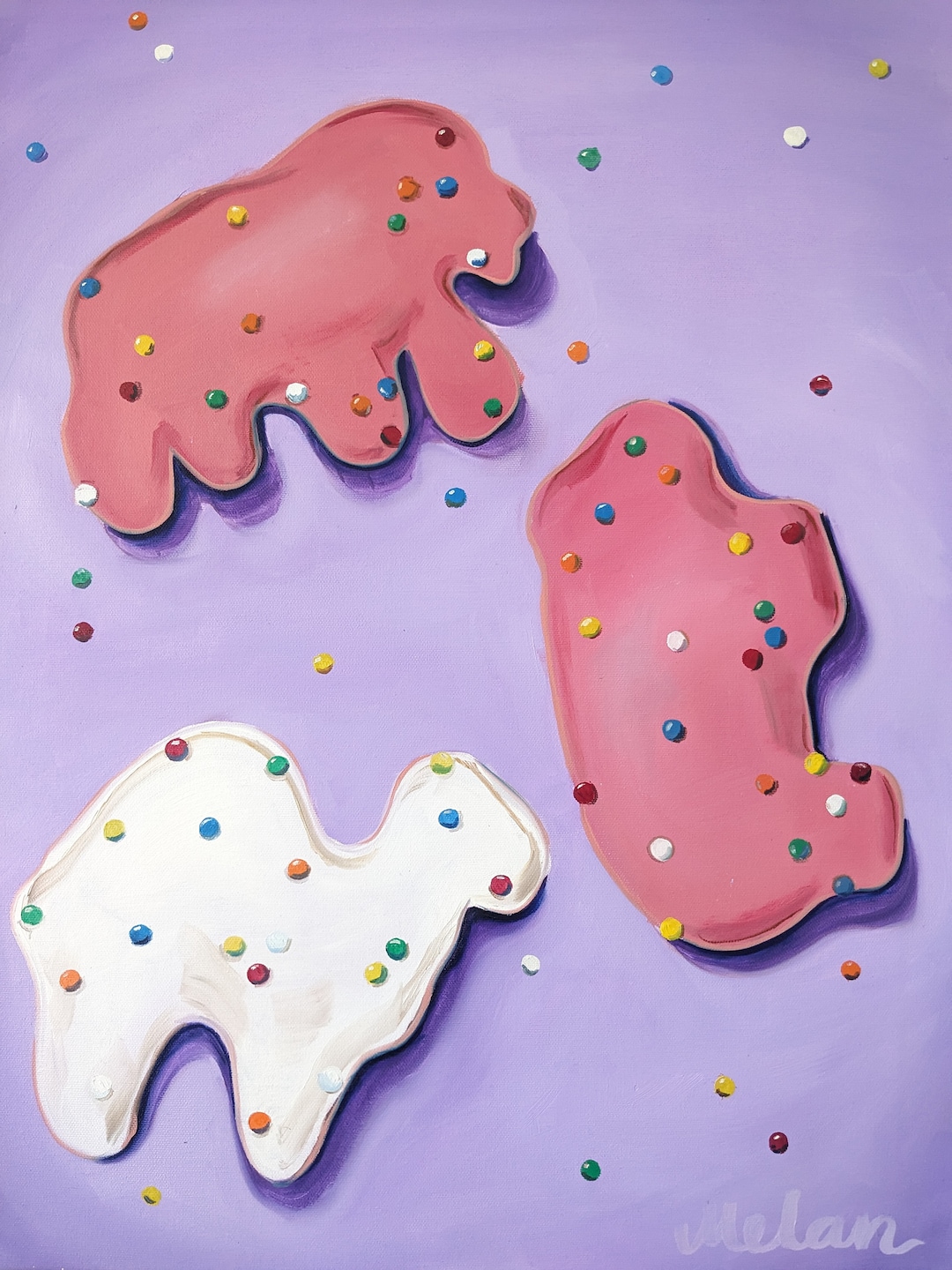 Animal Cookies Original Canvas - Etsy