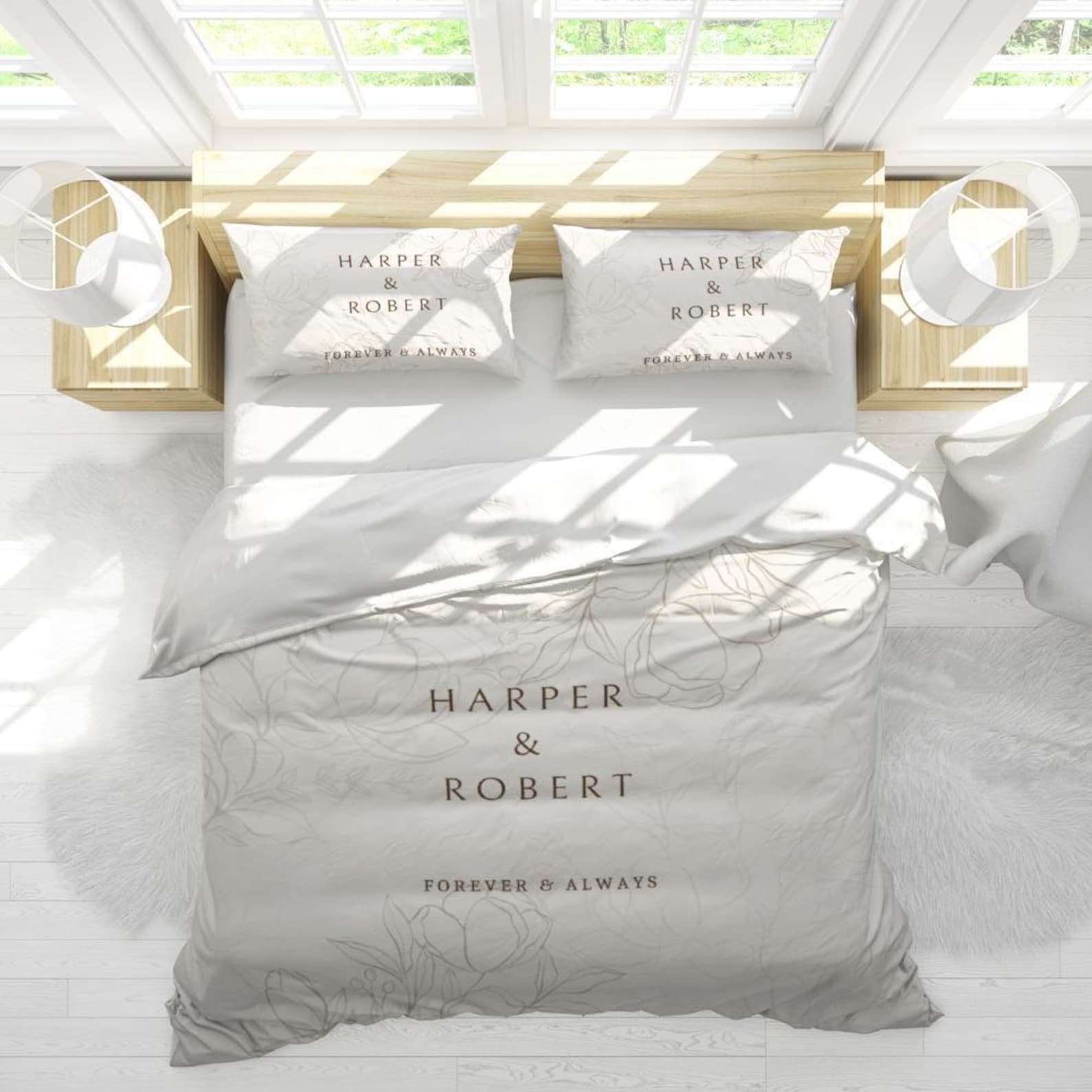 Personalized Duvet Cover Set – Custom Couple Bedding, Anniversary Gift ...
