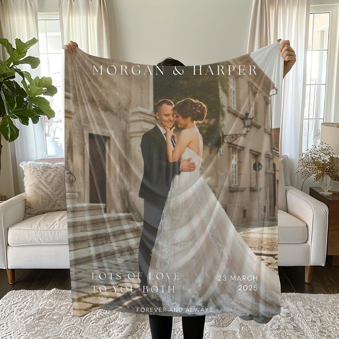 Personalized Photo Blanket, Personalized Gifts for Couple,anniversary ...