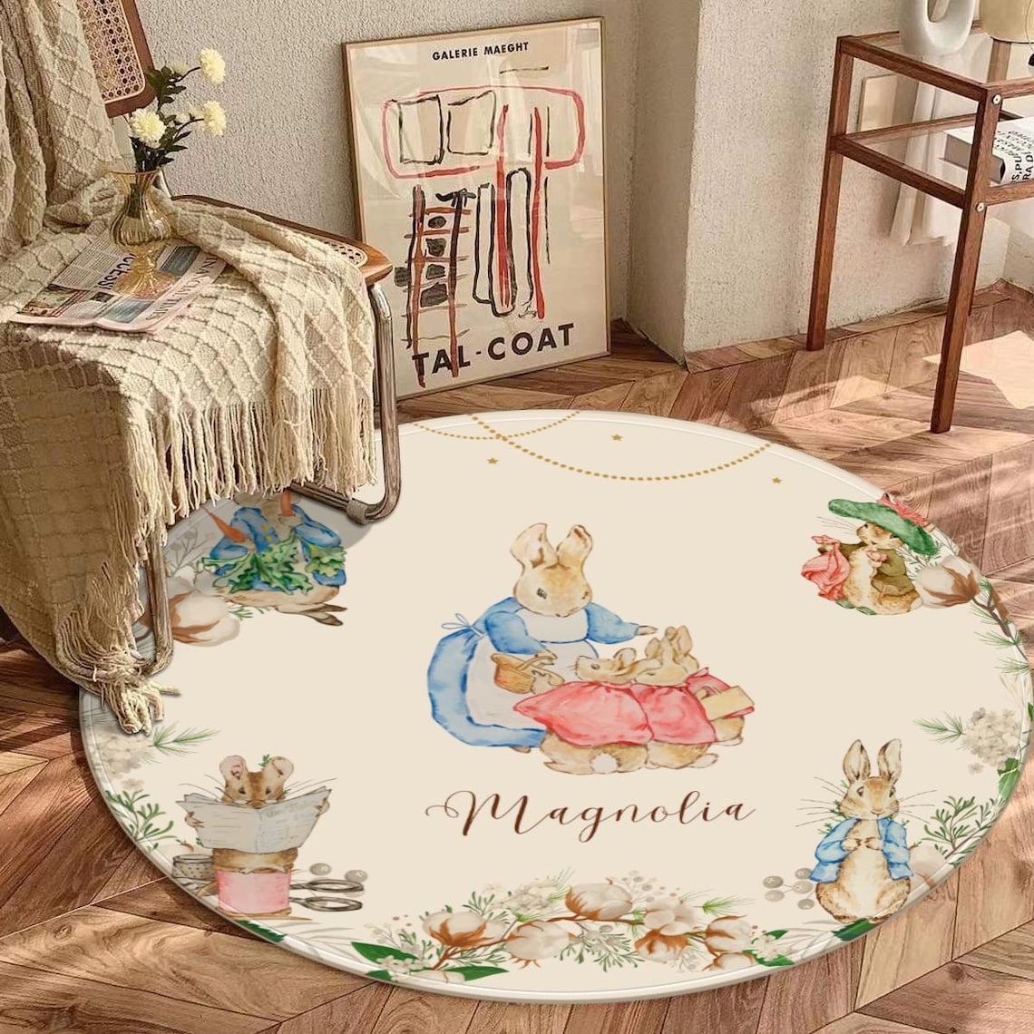 Peter Rabbit Round Rug for Nursery or Kids Playroom, Peter Rabbit Theme ...
