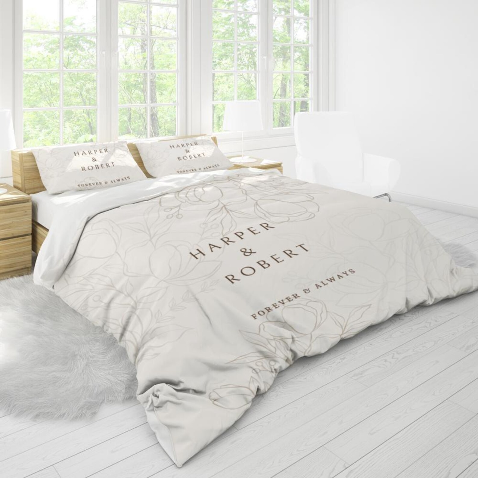 Personalized Duvet Cover Set – Custom Couple Bedding, Anniversary Gift ...