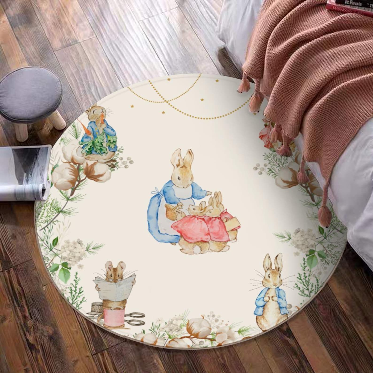 Peter Rabbit Round Rug for Nursery or Kids Playroom, Peter Rabbit Theme ...