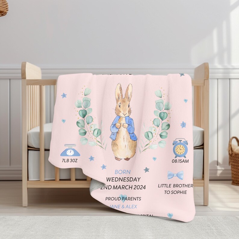 Peter Rabbit Blanket, Girls Nursery Blanket,girls Nursery Decor,baby ...