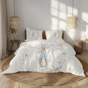 Peter Rabbit Personalized Duvet Cover Set - Blue Custom Bedding ...