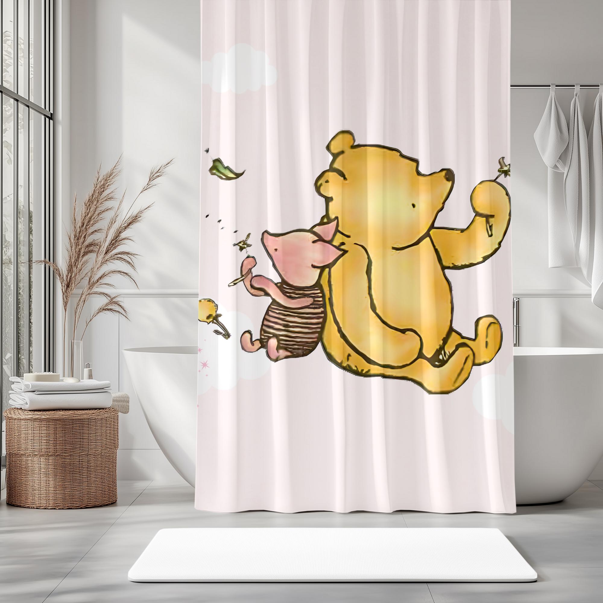 Winnie the Pooh and Piglet Shower Curtain – Cute Kids Bathroom Decor ...