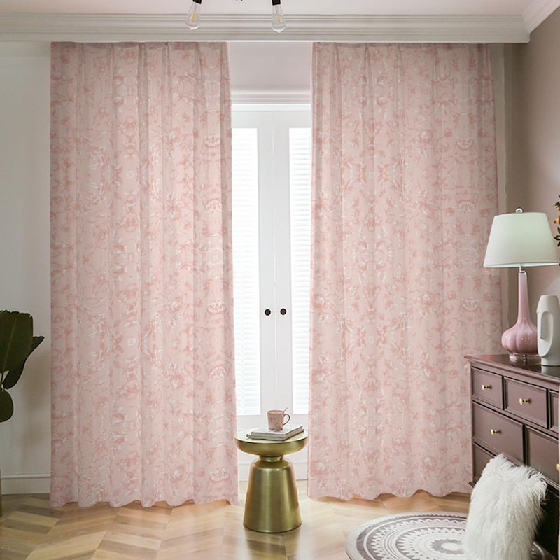 Pink Toile Curtains - Etsy