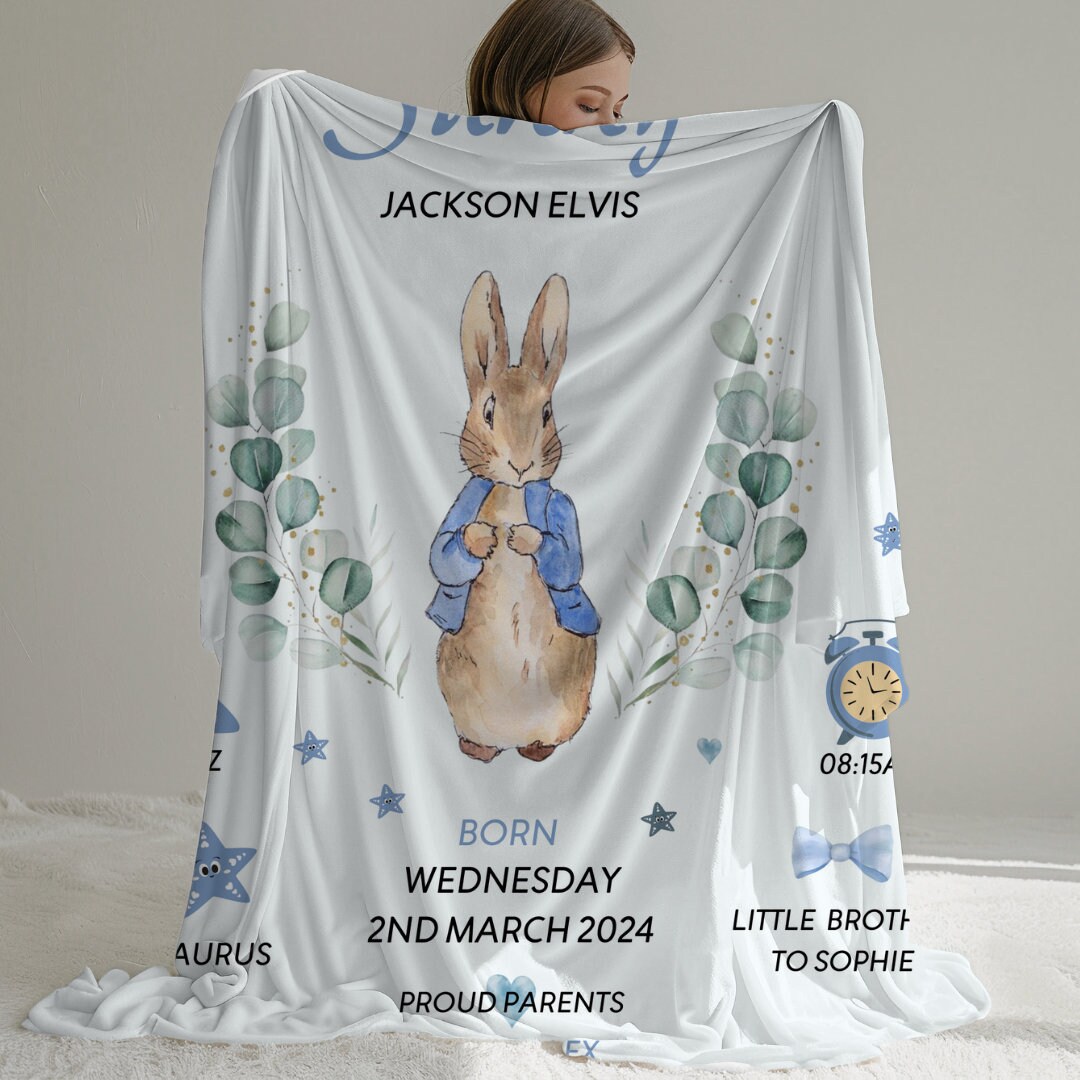 Peter Rabbit Blanket, Girls Nursery Blanket,girls Nursery Decor,baby ...