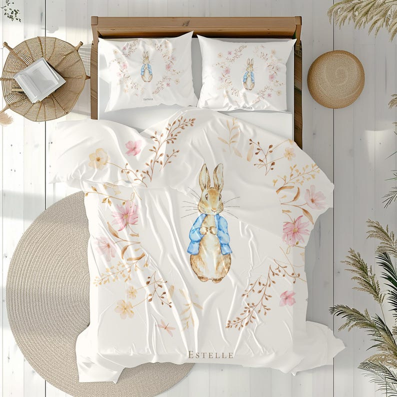 Personalized Peter Rabbit Duvet Cover Set – Cotton Kids Bedding - Etsy