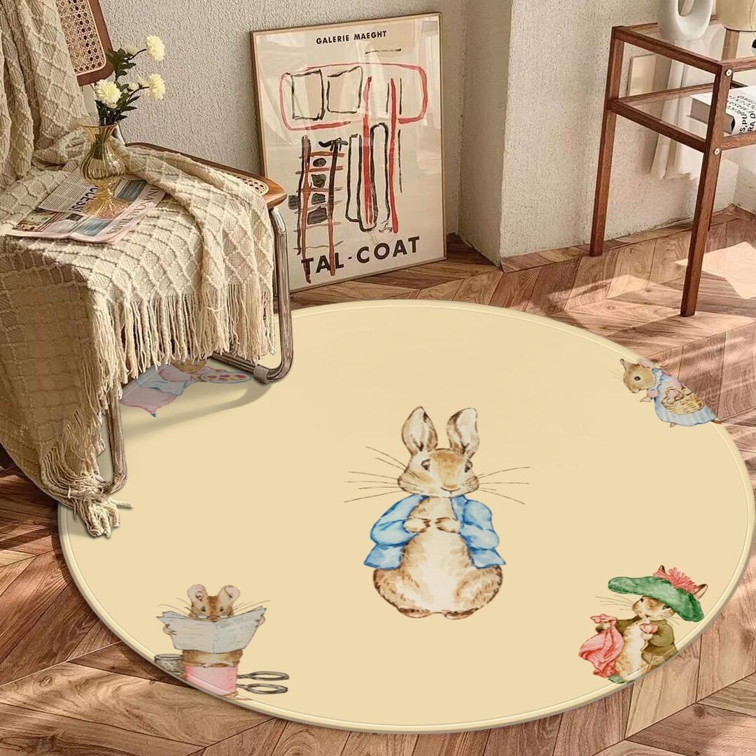 Peter Rabbit Round Rug for Nursery or Kids Playroom, Peter Rabbit Theme ...
