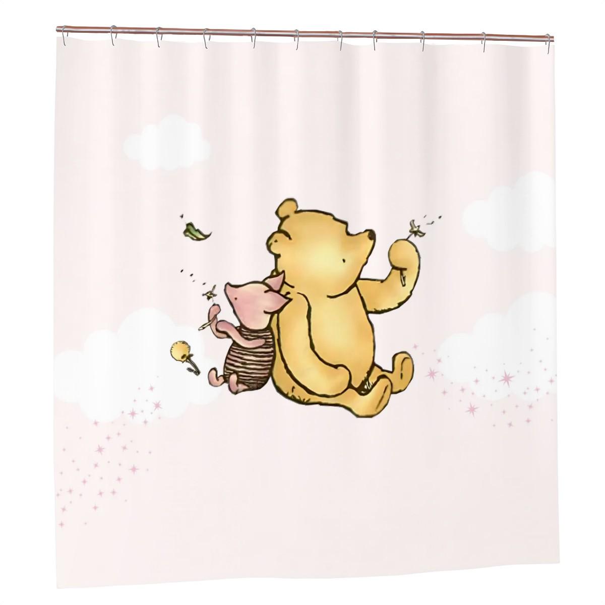 Winnie the Pooh and Piglet Shower Curtain – Cute Kids Bathroom Decor ...