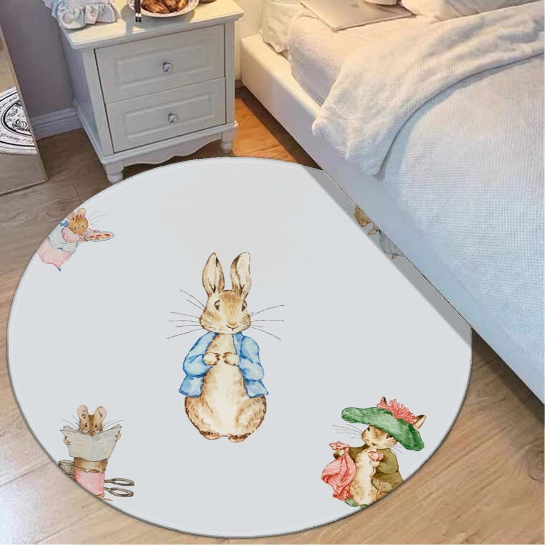 Peter Rabbit Foldable Round Play Mat for Kids Room Nursery Decor Rug ...
