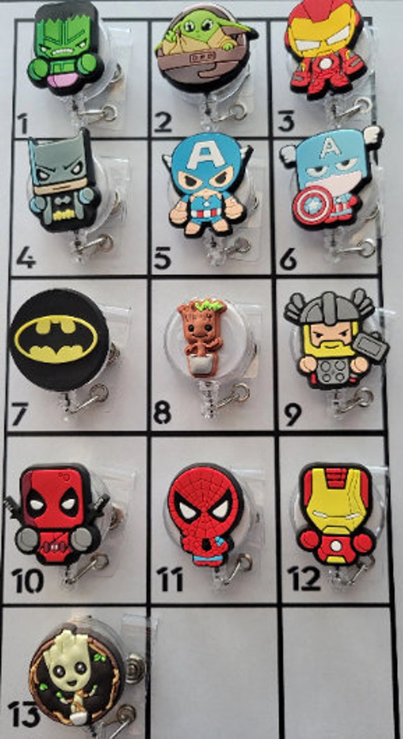 Marvel and DC Movie Character Badge Reel High Quality Retractable, Id ...