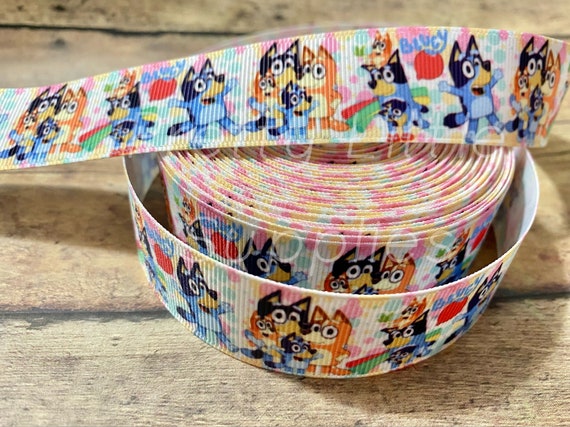 1 High Quality Grosgrain Ribbon Disney's Bluey and Friends By The Yard ...