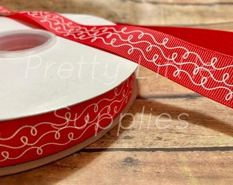 Red Swirls Ribbon - Etsy