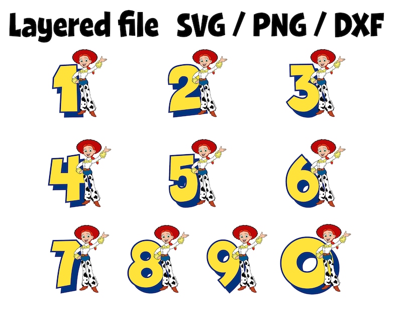 Toy Story Baby Birthday Numbers Printable Clipart PNG Toy | Etsy