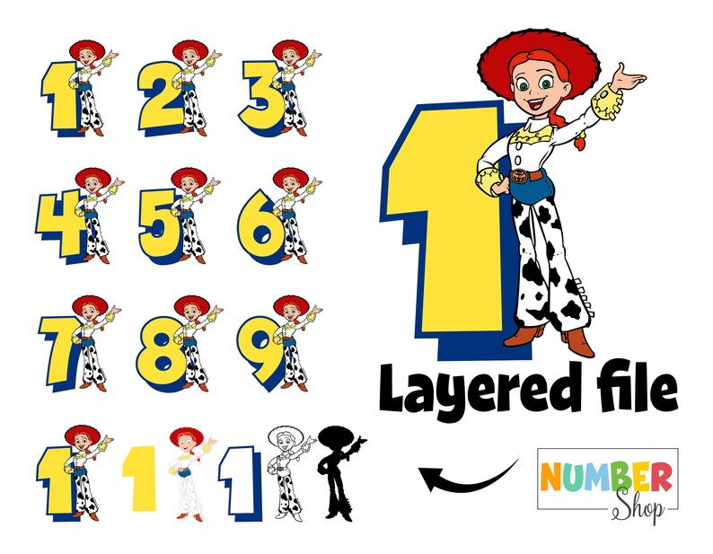 Toy Story Baby Birthday Numbers Printable Clipart PNG Toy | Etsy