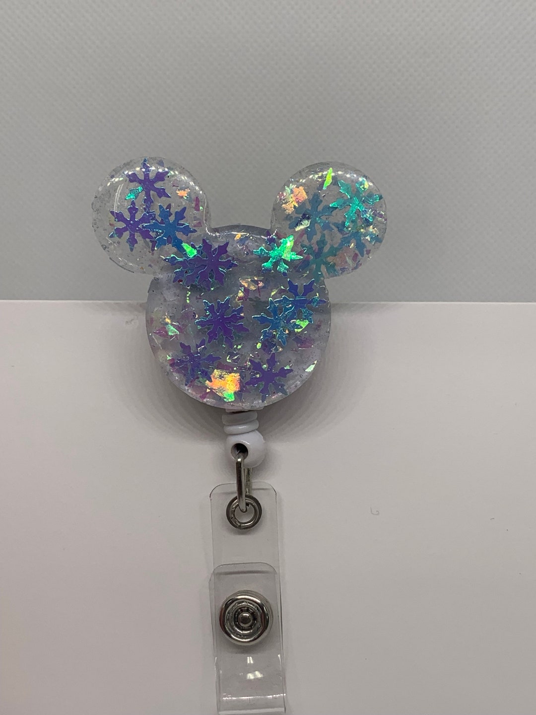 Minnie Mouse Inspired Badge Reel: Snowflake Design - Etsy