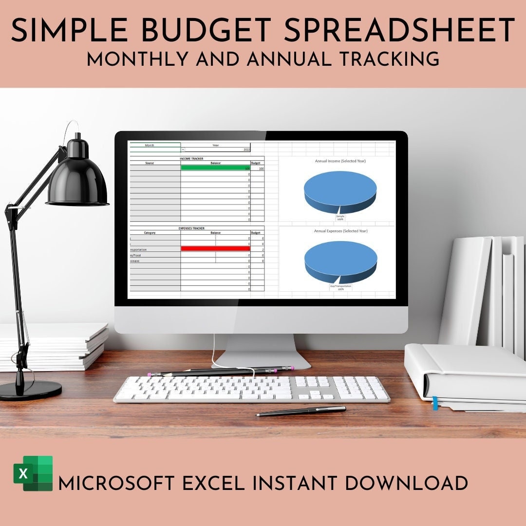 Budget Spreadsheet Template | Easy to Use | Instant Digital Download ...