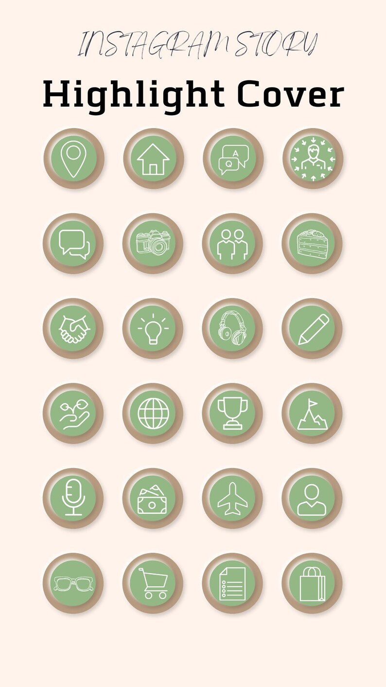 Earth Tone Icon Instagram Highlight Covers, Minimalist Highlight Covers ...