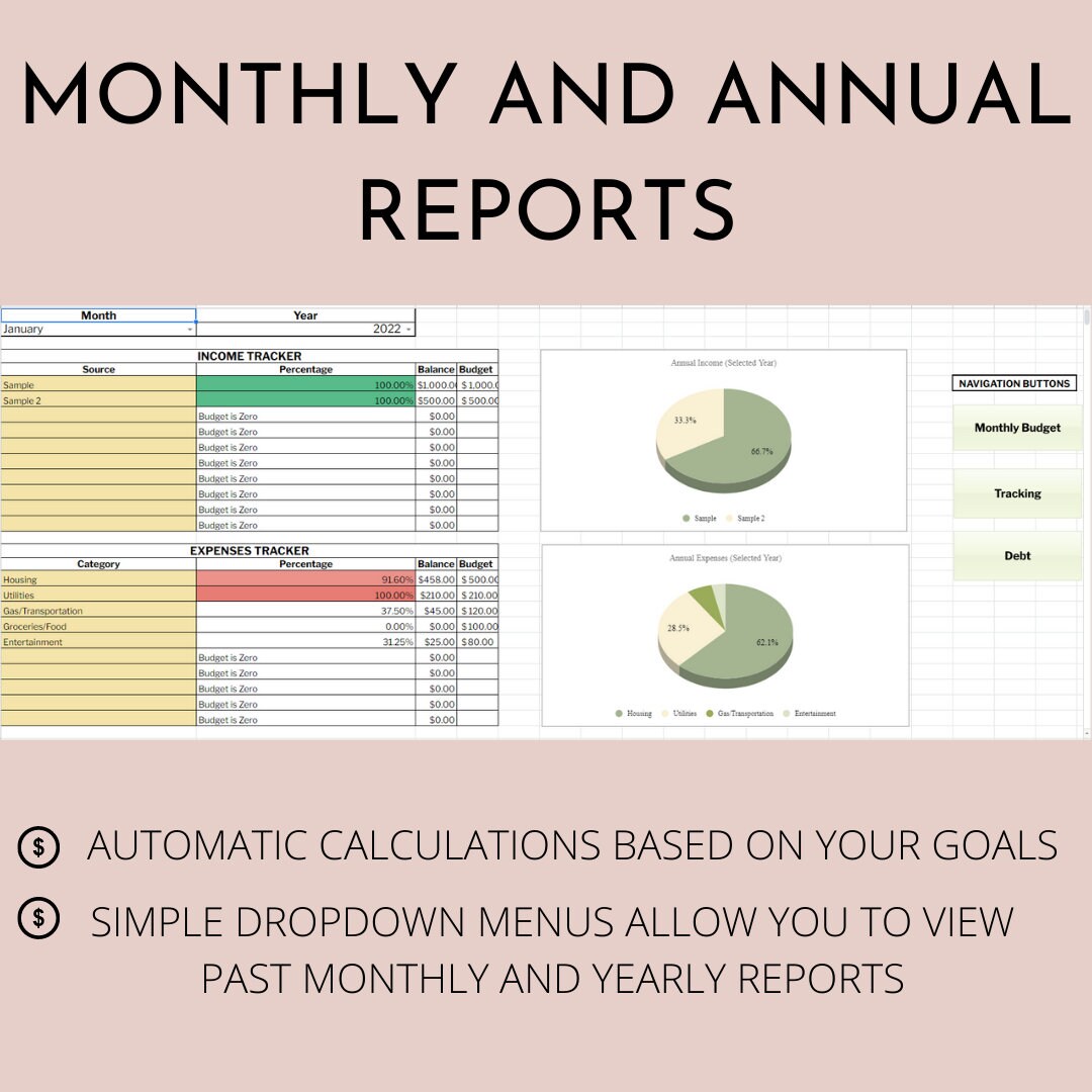 Budget Spreadsheet Template | Easy to Use | Instant Digital Download ...