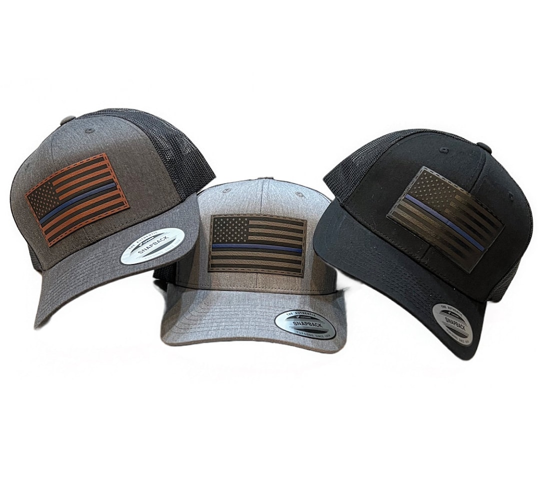 Blue Line Flag Adult Hat / America / USA / Patriotic / Thin Blue Line ...