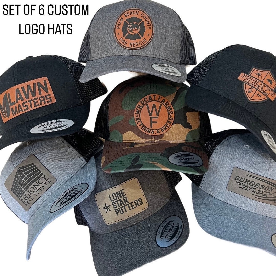 6 Custom Logo Patch Hats / Company Logo Hat / Personalized Mens Hats ...