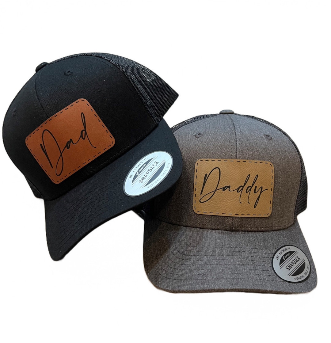 Custom Dad Hat, Personalized New Dad Gift, Leather Patch Baseball Cap ...