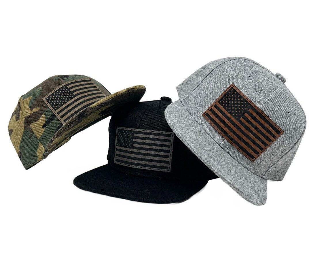 American Flag Patch Hat / Flat Bill / Snapback / Infant / Baby / Toddler / Kids / Youth / Adult ...