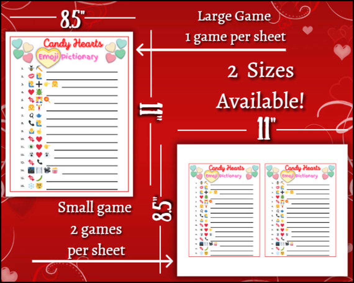 Valentine's Candy Hearts Emoji Pictionary Game | Fun Valentine's Day ...