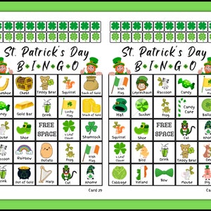 Bingo Game for Kids, St Patrick's Classroom Game, St Patty's Bingo, St ...