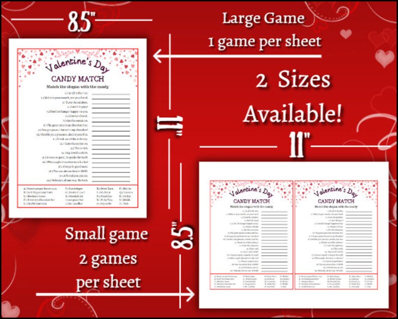 Valentines Day Candy Trivia Game, Virtual or Printable V-day Party Game ...