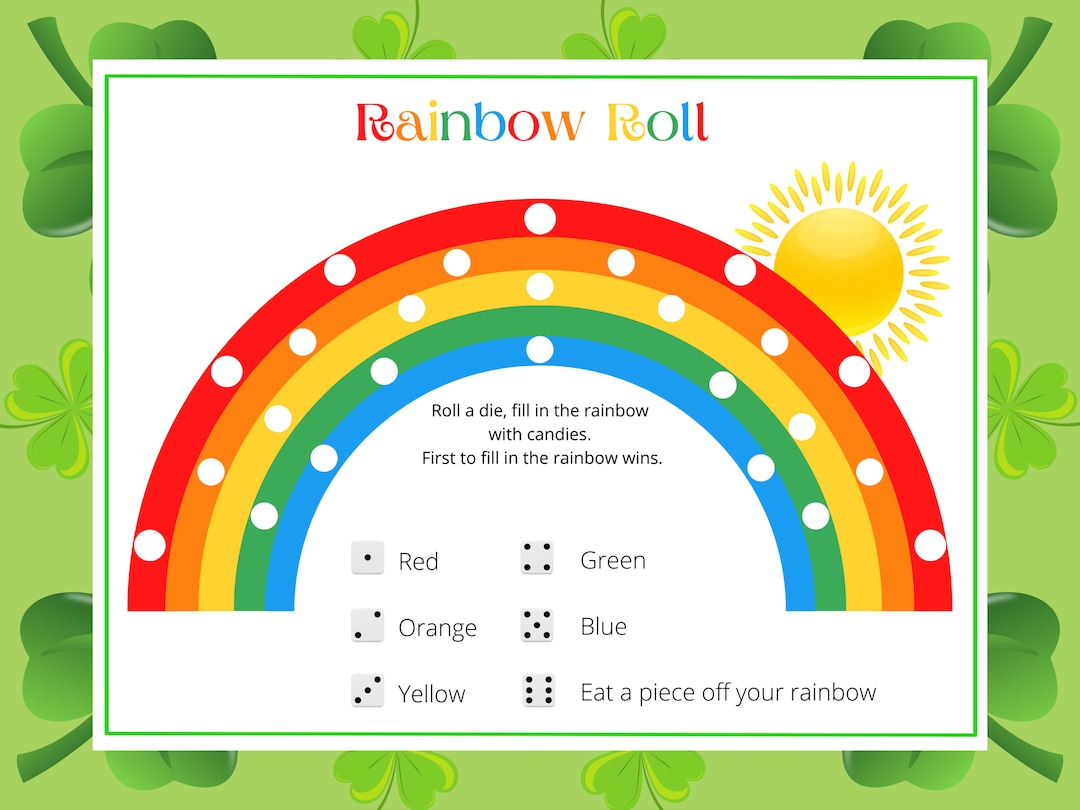Fill in the Rainbow Candy Dice Game for Kids - Etsy