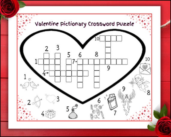 Crossword Puzzle for Kids Activity. Valentine's Day Classroom Activity ...