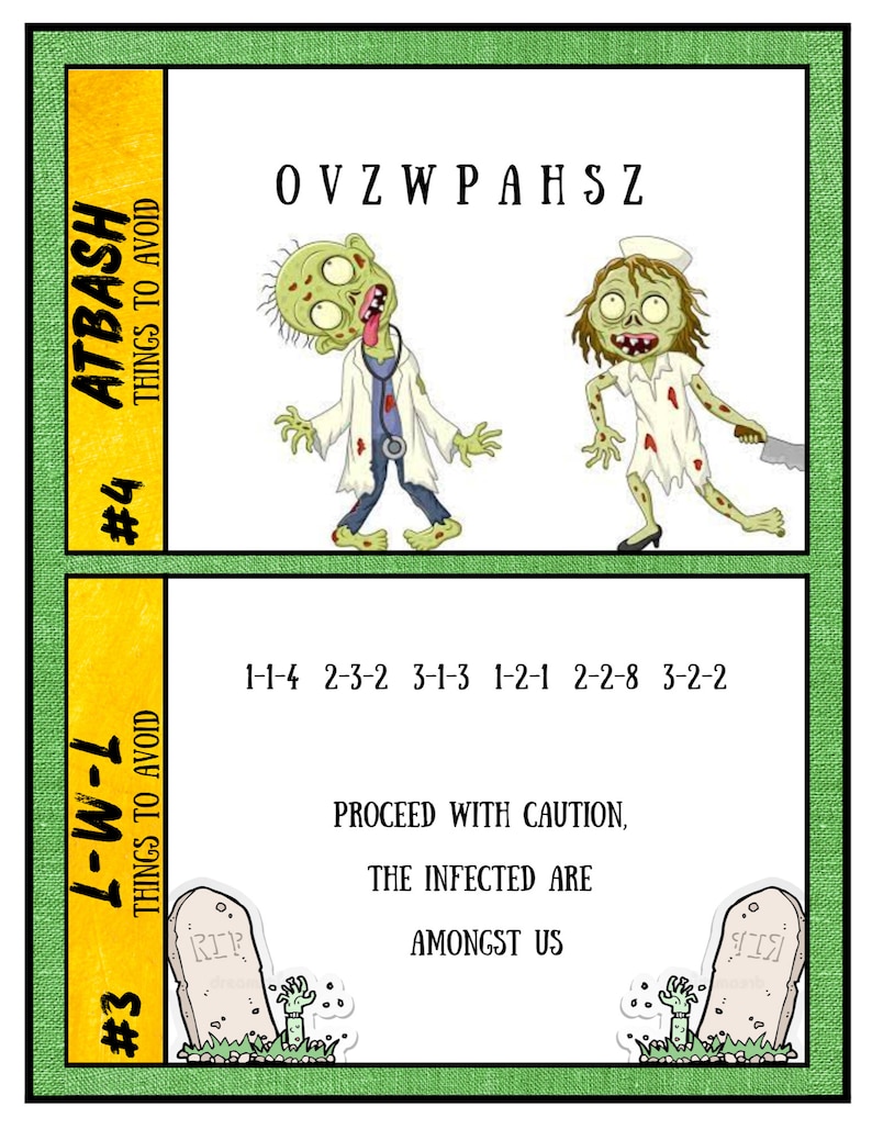 Zombie Apocalypse Escape Room for Kids - Printable Party Game - Zombies ...