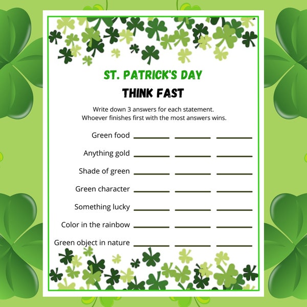 Think Fast Game - Etsy