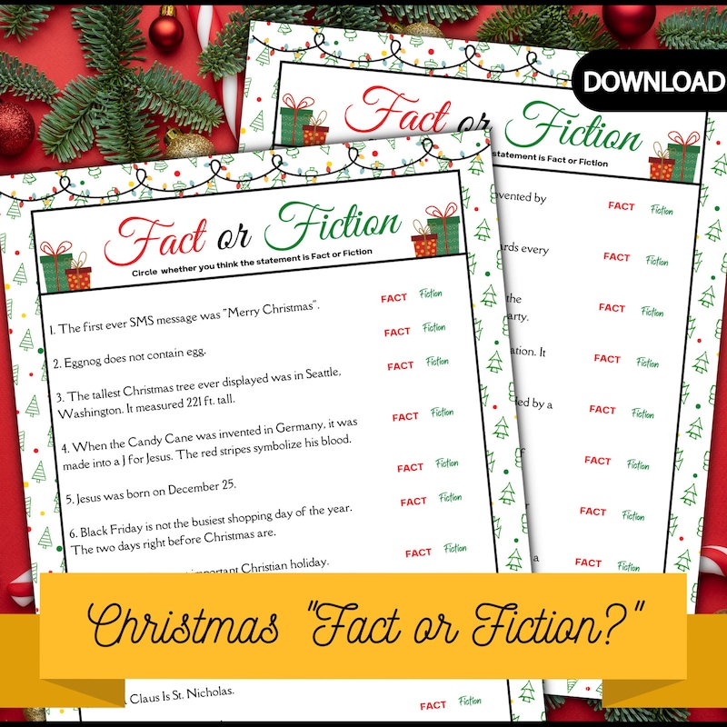 Christmas Fact or Fiction Game - Etsy