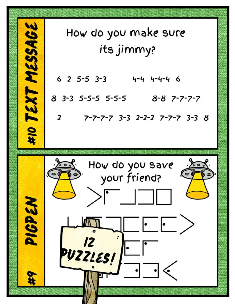 Alien Escape Room Printable Party Game - Escape Room Kit - Birthday ...