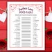 Perfect Love Food Pairs Valentine's Day Game | Valentine Printable ...