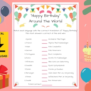 Happy Birthday Around the World for Girls Birthday Party - Etsy